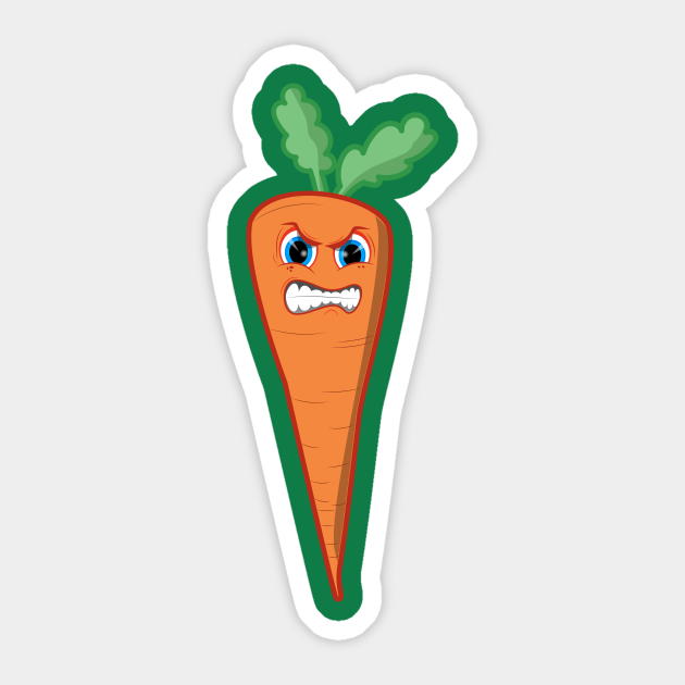 Angry Carrot - Carrot - Sticker | TeePublic