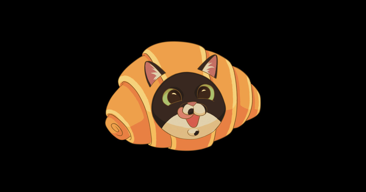 Croissant Cat - Cat - Sticker | TeePublic