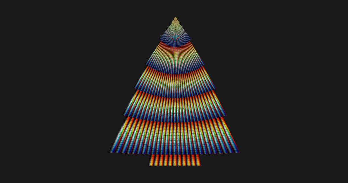 Psychedelic Christmas Tree - Glitch Op Art Holiday Design - T-Shirt ...