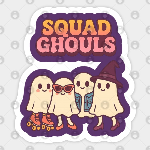 Squad Ghouls – Cute Ghost Friends - Halloween - Sticker | TeePublic