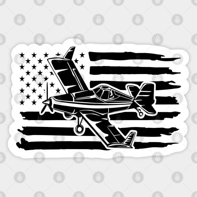 Vintage retro Crop Duster USA Flag - Crop Duster - Sticker | TeePublic