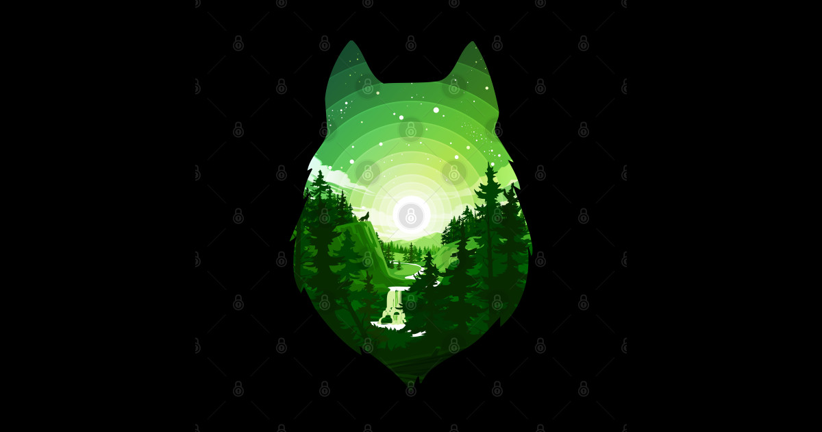 Wolf Forest - Forest - Sticker | TeePublic