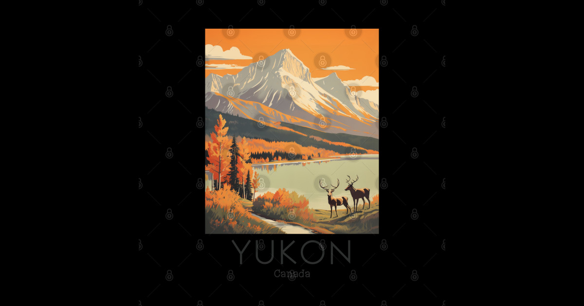A Vintage Travel Illustration of Yukon - Canada - Yukon - Sticker ...