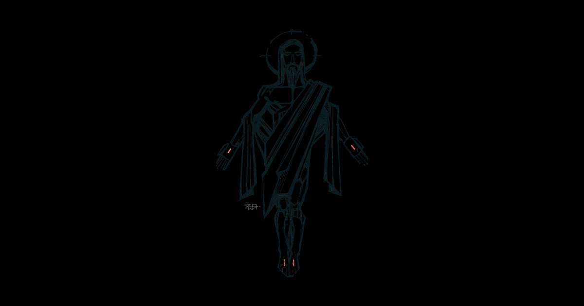 Jesus Christ Resurrection illustration - Hand Drawn Vector Illustration ...
