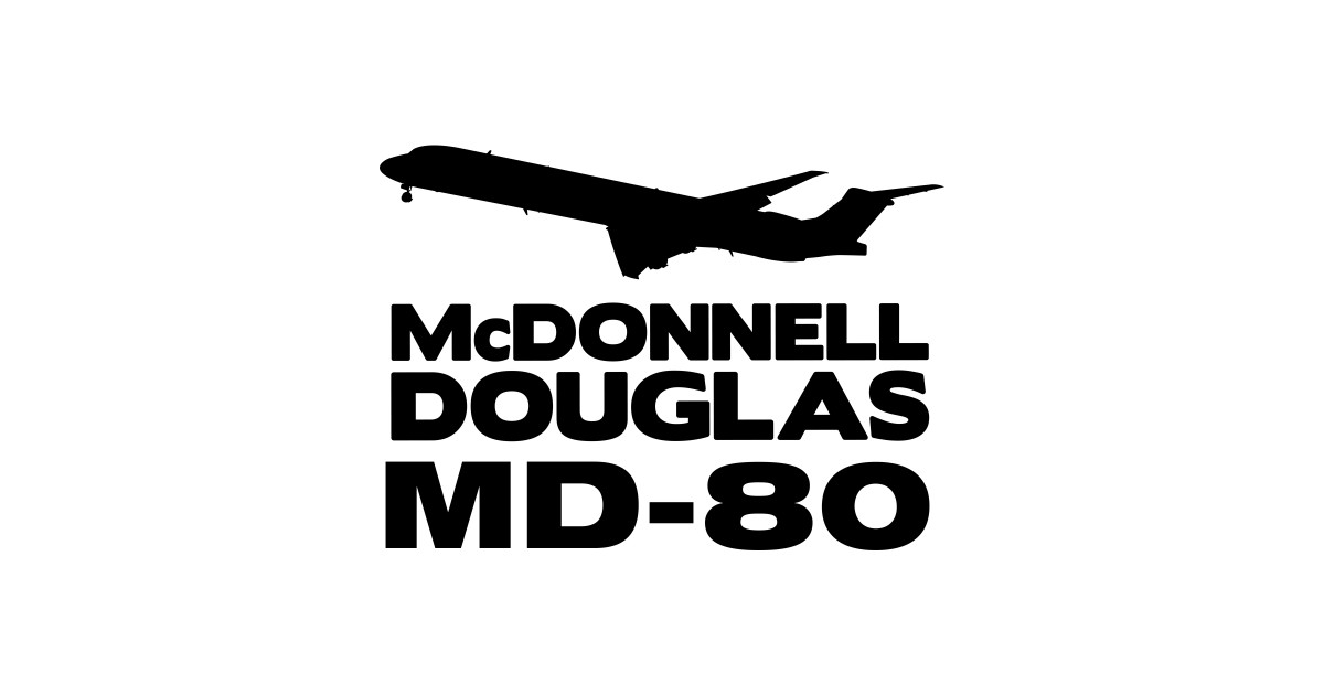 McDonnell Douglas MD-80 Silhouette Print (Black) - Md80 - T-Shirt ...