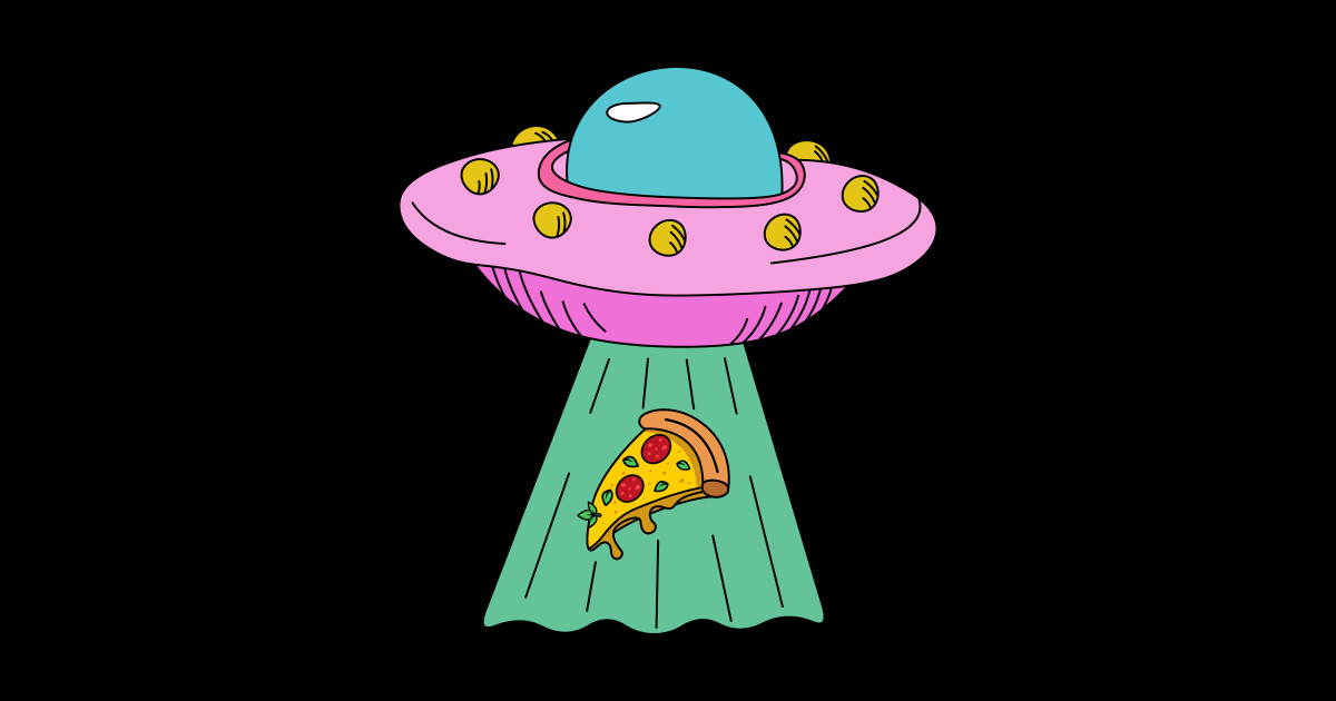 Pizza and aliens - Pizza And Aliens - Sticker | TeePublic