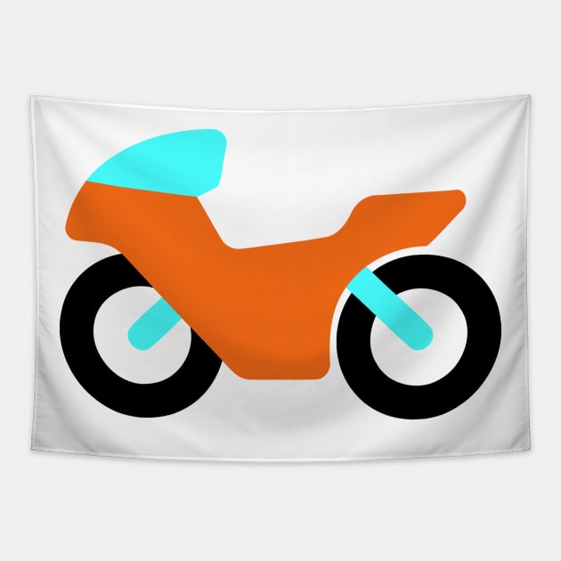 Motorcycle Emoticon - Emoji - Tapestry | TeePublic