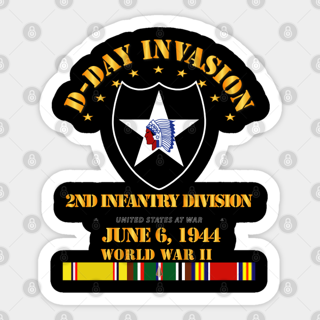 2nd Infantry Div - D Day w Svc Ribbons - 2nd Infantry Div - Sticker ...