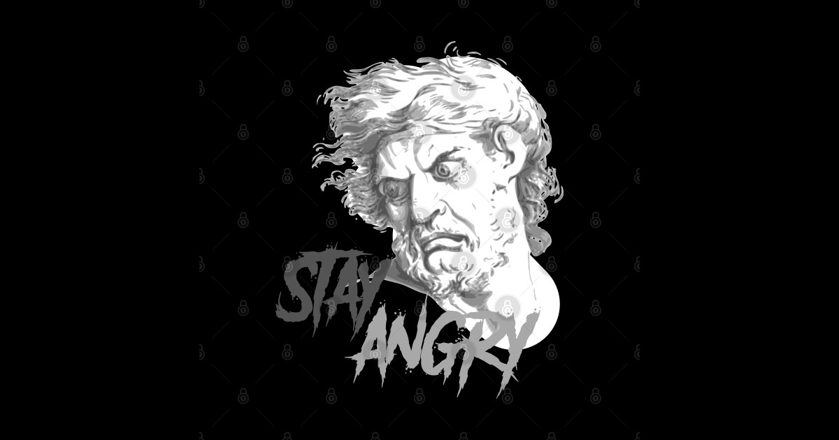 Stay Angry statue - Stay Angry - Sticker | TeePublic