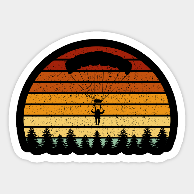 Vintage Sunset Skydiving Gift For Skydivers - Skydiver - Sticker ...