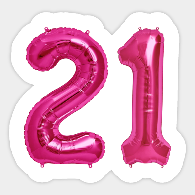 Hot Pink 21st Birthday Metallic Helium Balloons Numbers - 21st Birthday ...