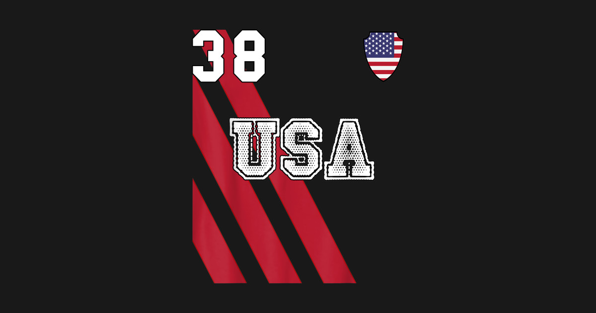 America National Soccer Team Jersey Number 38 United States Soccer Men ...