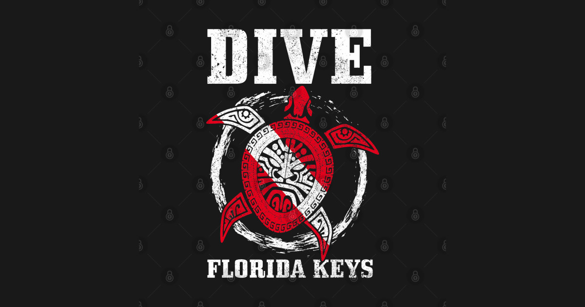 Turtle Pet Florida Keys Scuba Diving Flag Sea Turtle Scuba Diver Dive ...