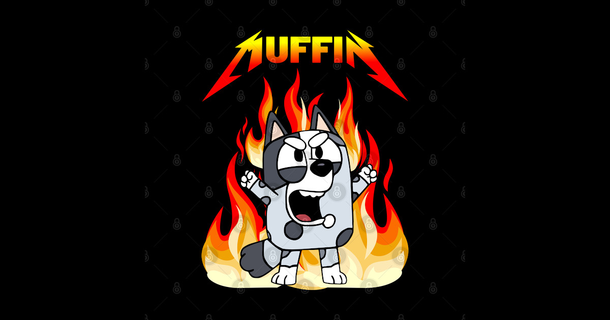 Muffin Bluey Metal - Muffin - Sticker | TeePublic