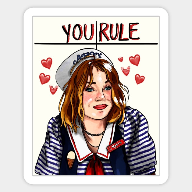 Robin You Rule! - Stranger Things - Sticker | TeePublic