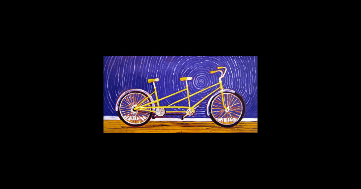 Yellow Tandem Bike - Schwinn Tandem Bike Print - Sticker | TeePublic