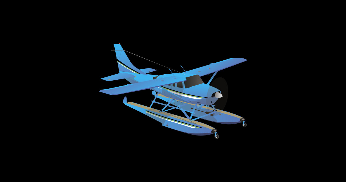 Civil Single-engined High Wing Seaplane - Seaplane - Sticker | TeePublic