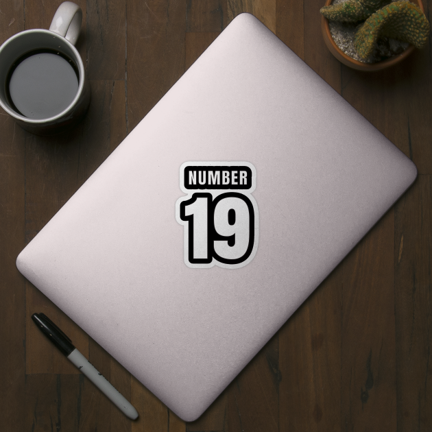 NUMBER 19 FRONT-PRINT - 19 - Sticker | TeePublic