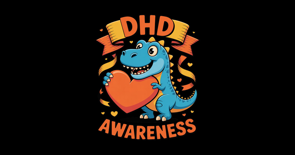ADHD Awareness Month Dinosaur ADHD Warrior ADHD Support - Adhd ...