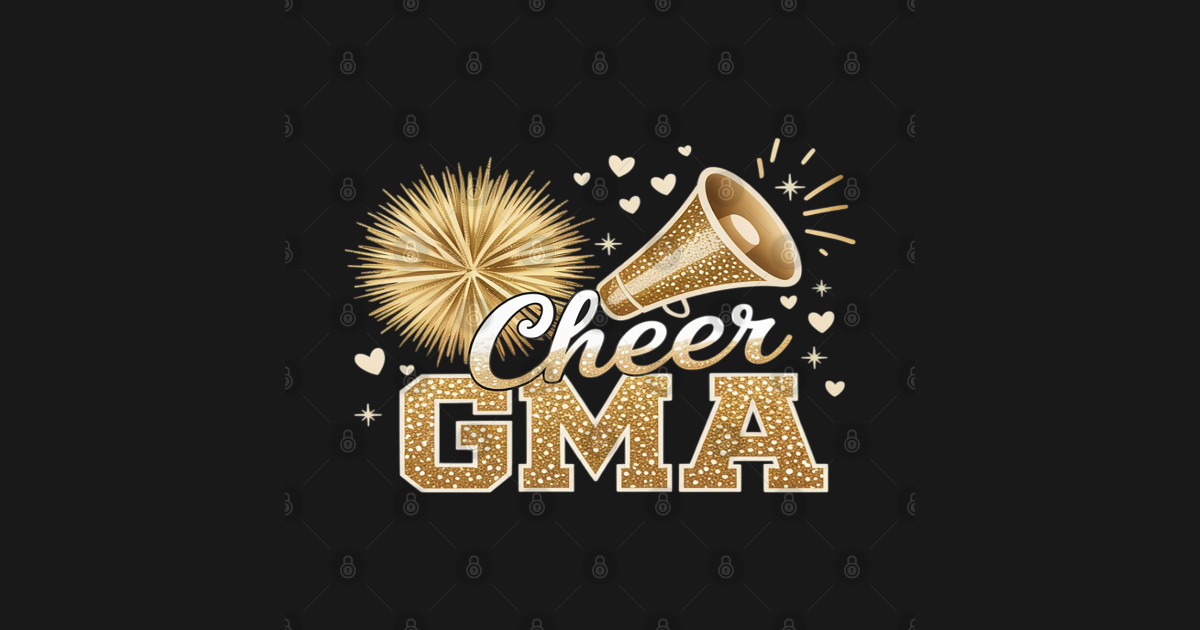 Cheer Gma Biggest Fan Cheerleader Black Yellow Gold Pom Pom - Trending ...