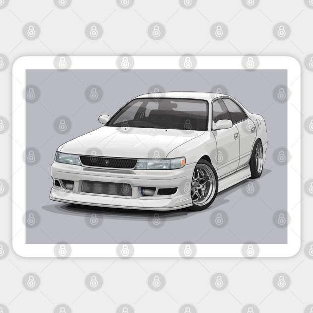 Chaser JZX90 illustration - Jzx90 - Sticker | TeePublic