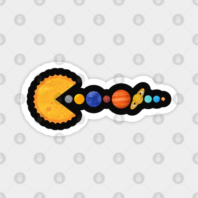 Pacman Eating Planets - Pacman - Magnet | TeePublic