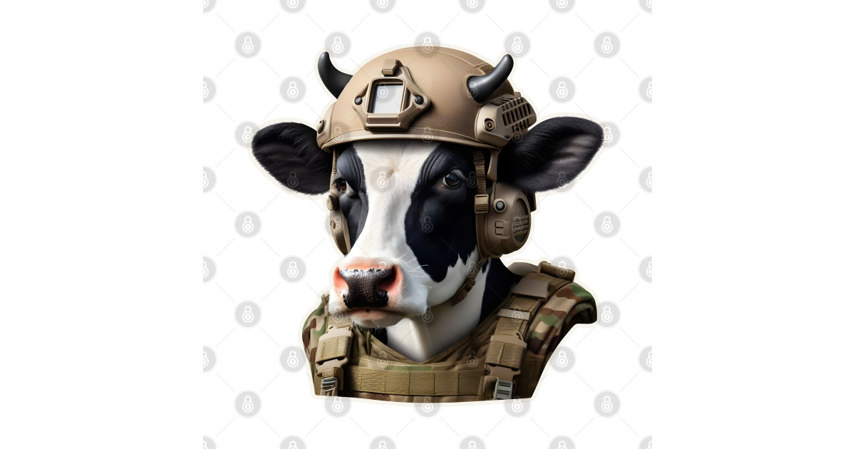 Tactical Cow - Cow - T-Shirt | TeePublic