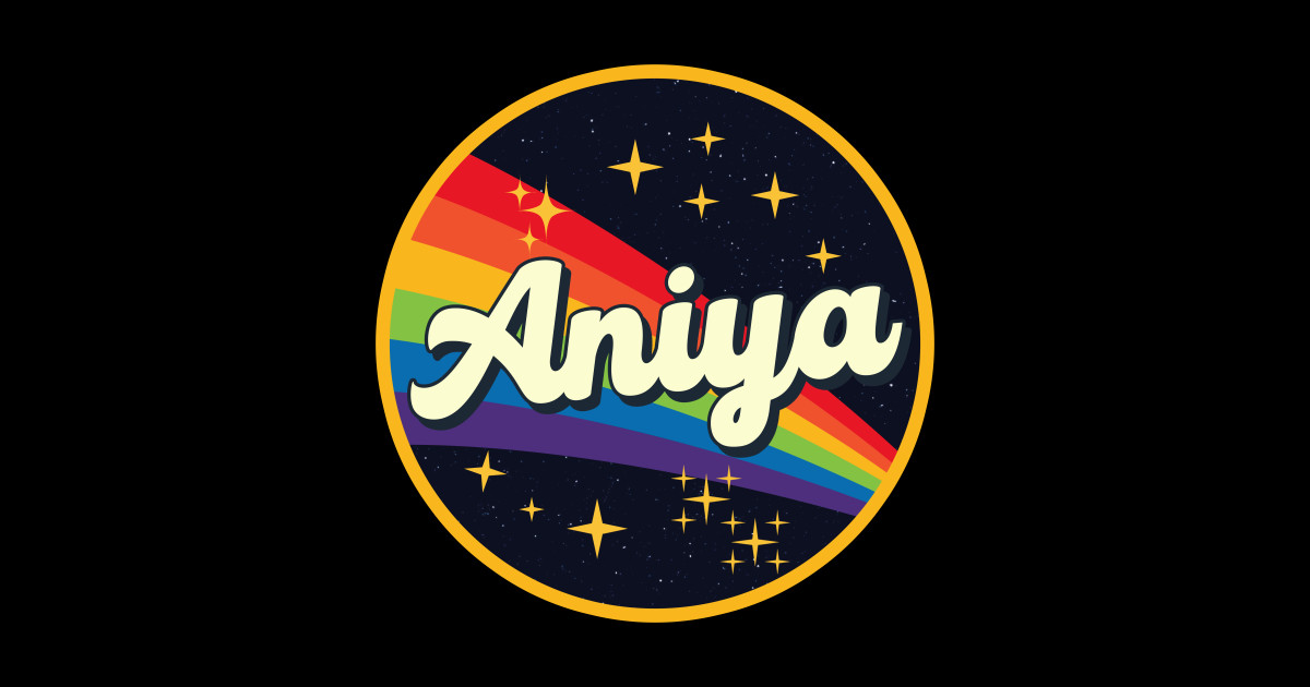 Aniya // Rainbow In Space Vintage Style - Aniya - Sticker | TeePublic