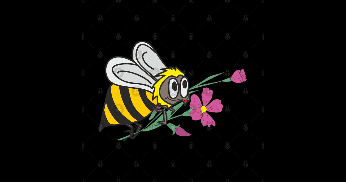 Bee and flower - Bee - Sticker | TeePublic