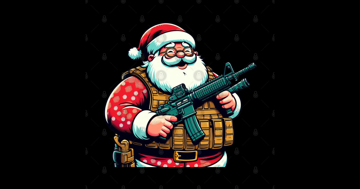 Tactical Santa - Santa - Sticker | TeePublic