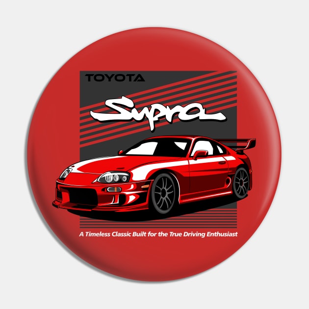 Iconic Supra MK4 Car - Iconic Supra Mk4 Car - Pin | TeePublic