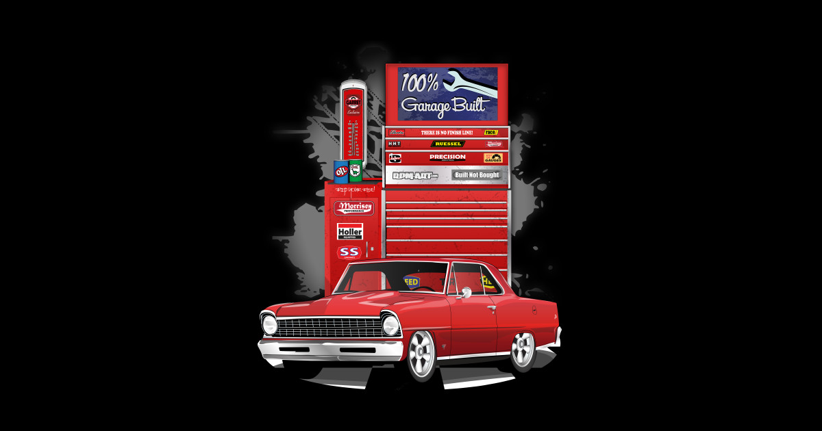 1967 Bolero Red Chevrolet Nova Garage Built Print - Chevy Nova ...