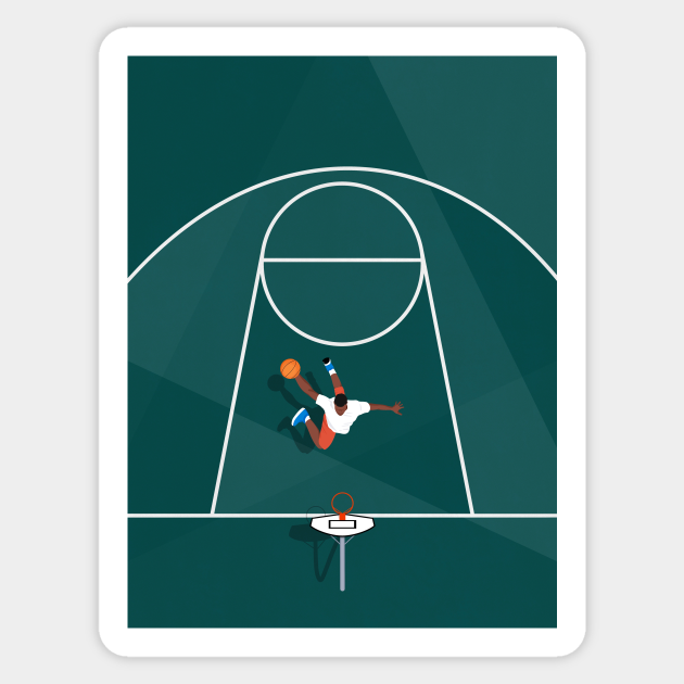 Shoot Hoops | Basketball Court Artwork - Basketball Gifts - Sticker ...
