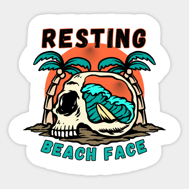 Resting Beach Face - Beach - Sticker | TeePublic