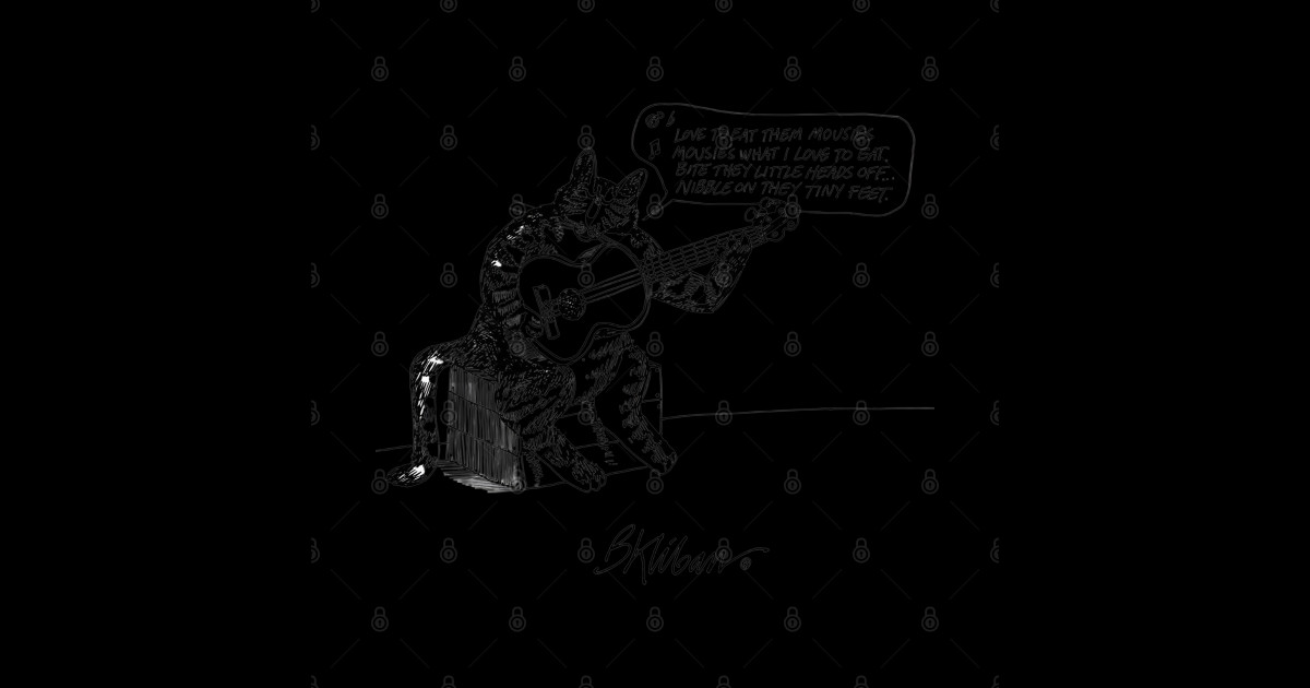 B Kliban Cat Guitar - Cat - Sticker | TeePublic