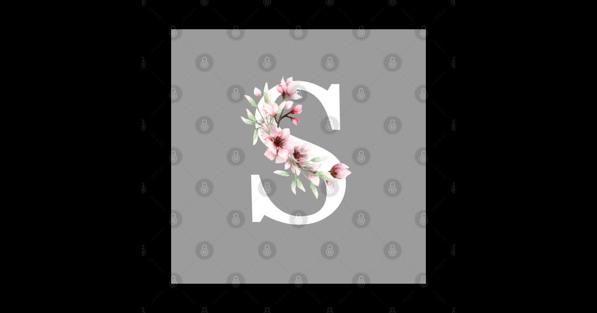 Letter S Monogram With Cherry Blossoms - Monogram - Sticker | TeePublic