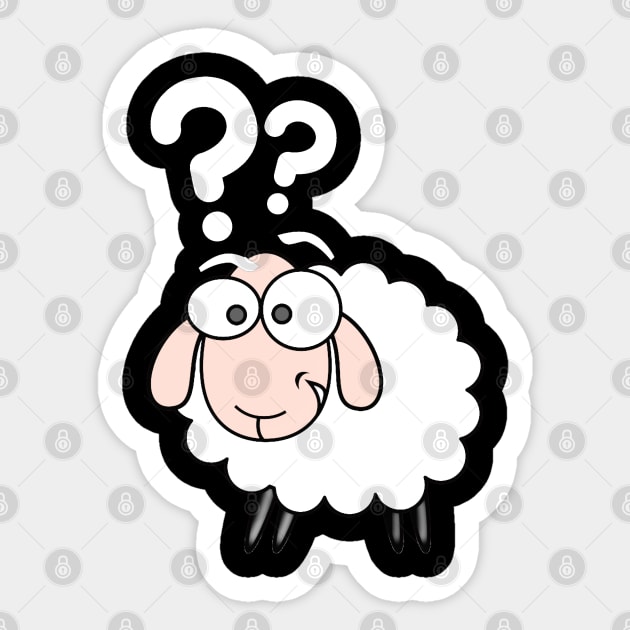 White sheep question mark - Sheep Humor - Sticker | TeePublic