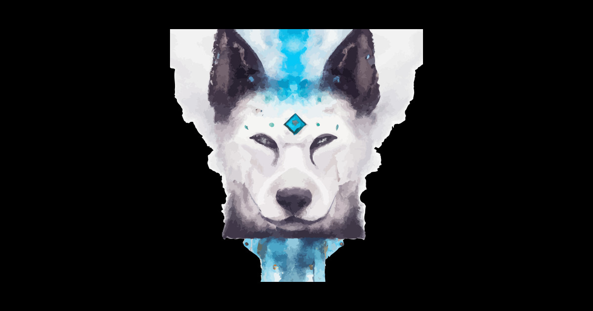 Cool Akbash Shaman Dog Stencil Watercolor Artwork T Shirt - Akbash Dog ...