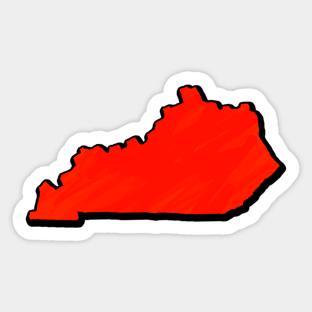 Bright Red Kentucky Outline - Bright Red Kentucky Outline - Sticker ...