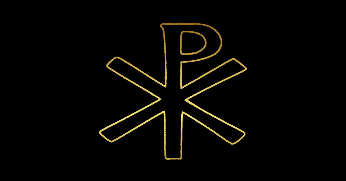 Late Roman Empire Chi Rho Symbol - Roman Empire - Baseball T-Shirt ...