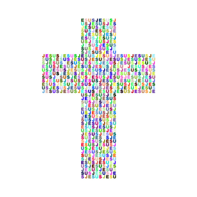 Jesus cross rainbow colours Christian design - Christian - T-Shirt ...