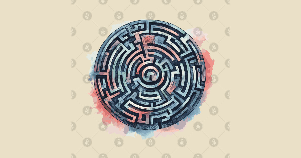 Maze Labyrinth Watercolor - Labyrinth - T-Shirt | TeePublic