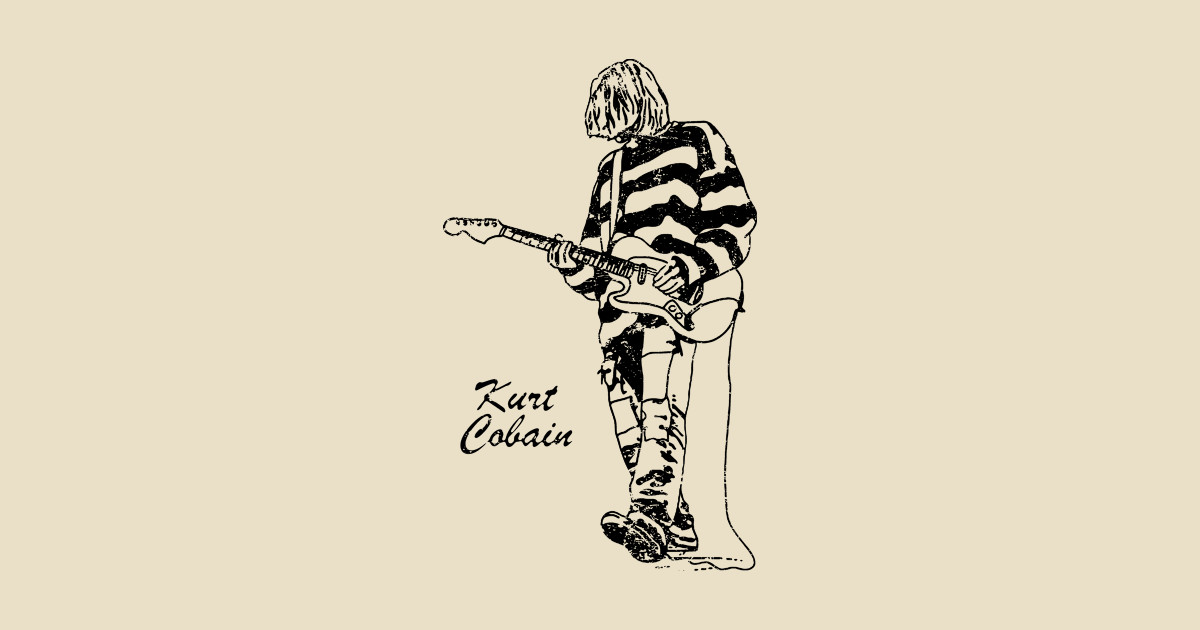 Kurt Cobain - Lineart drawing - Kurt Cobain - T-Shirt | TeePublic