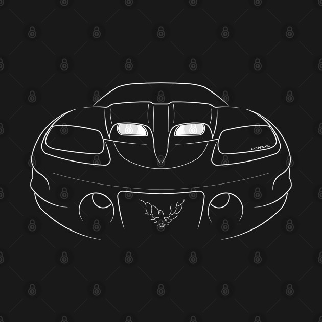 front/profile Pontiac Trans Am WS6 -stencil, white - Ws6 - T-Shirt ...