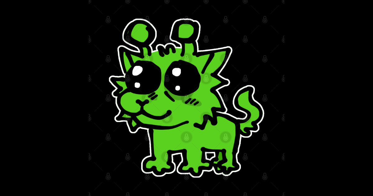 Alien Cat - Alien Cat - Sticker | TeePublic