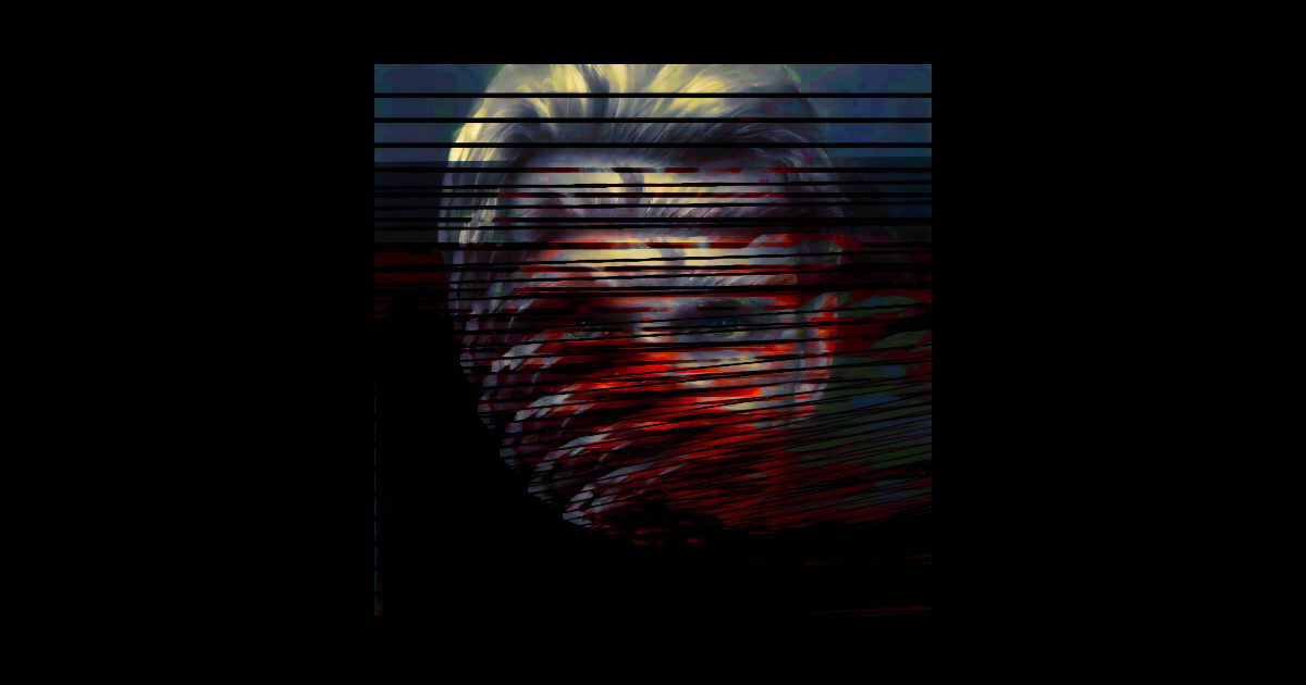 The 4th Month - Creepy Glitch Art Portrait - Glitchy - Sticker | TeePublic