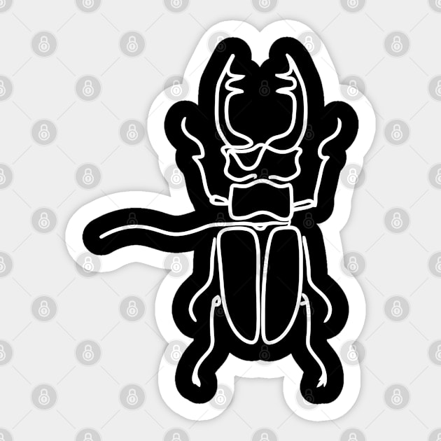 Stag Beetle Line Art - Stag Beetle - Sticker | TeePublic