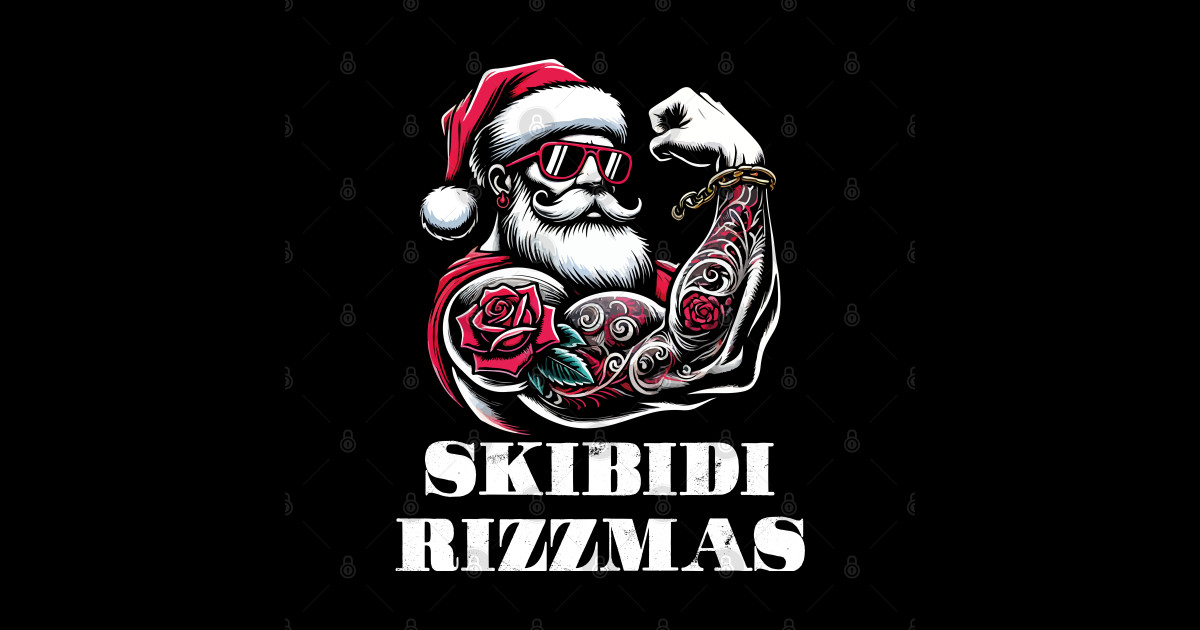 Skibidi Rizzmas Santa Claus - Skibidi Rizzmas - Sticker | TeePublic