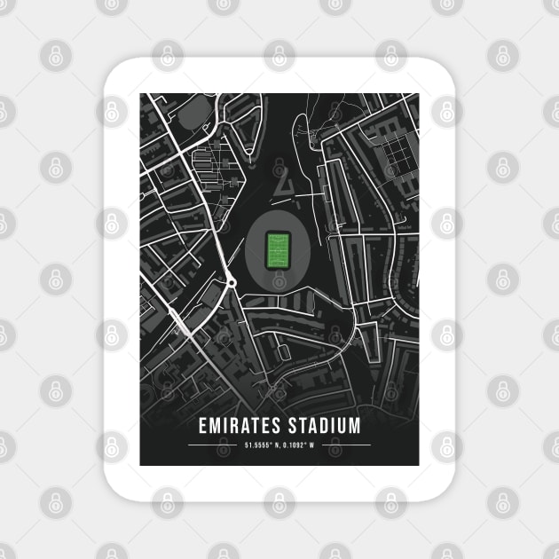 Emirates Stadium Map Design - Arsenal Fc - Magnet | TeePublic