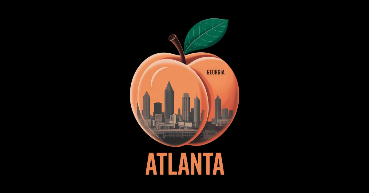 Atlanta Georgia Peach Skyline - Atlanta Georgia Peach Skyline - Sticker ...